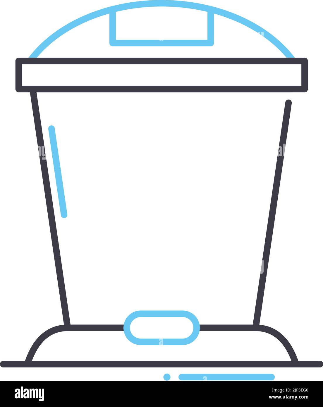 bin line icon, outline symbol, vector illustration, concept sign Stock ...