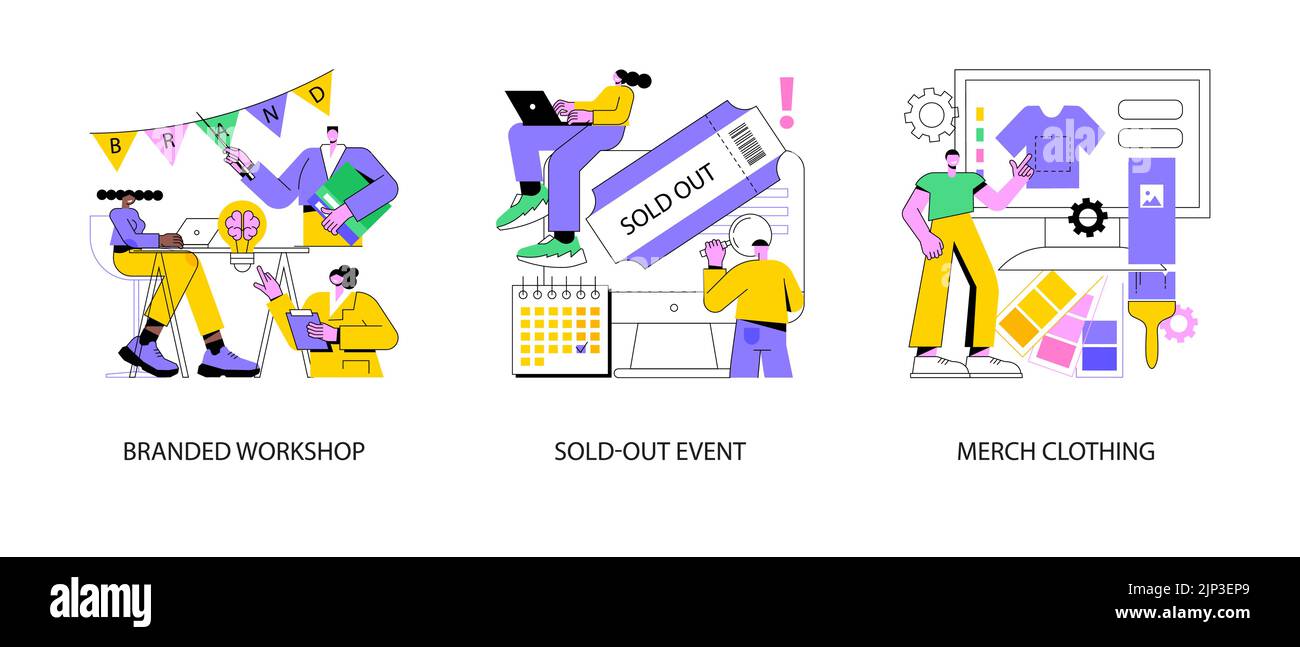 Marketing promo event abstract concept vector illustration set. Branded ...