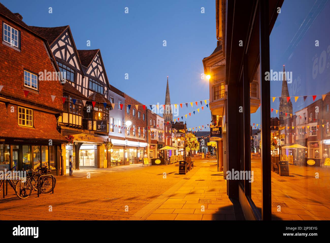 Evening on the High Street in Salisbury, Wiltshire, England Stock Photo ...