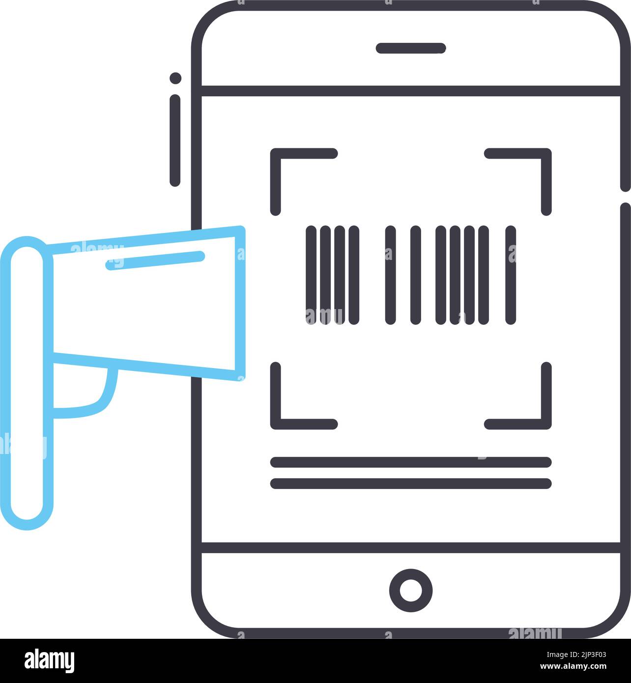 barcode scan line icon, outline symbol, vector illustration, concept ...