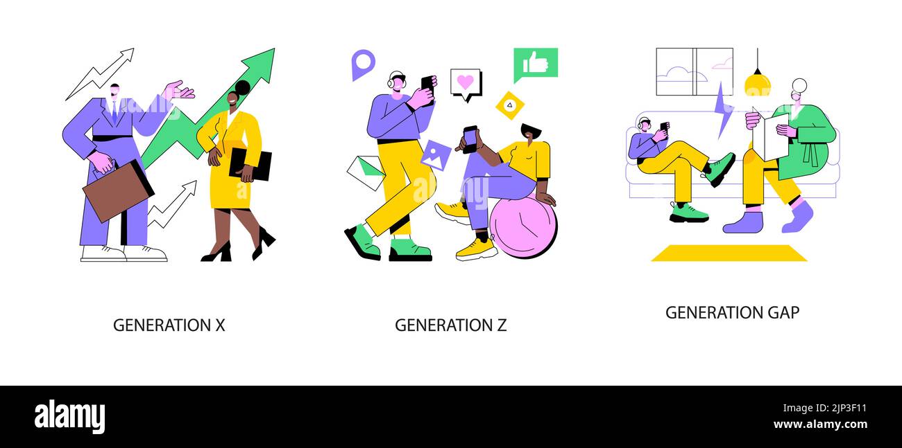 Society development abstract concept vector illustration set ...