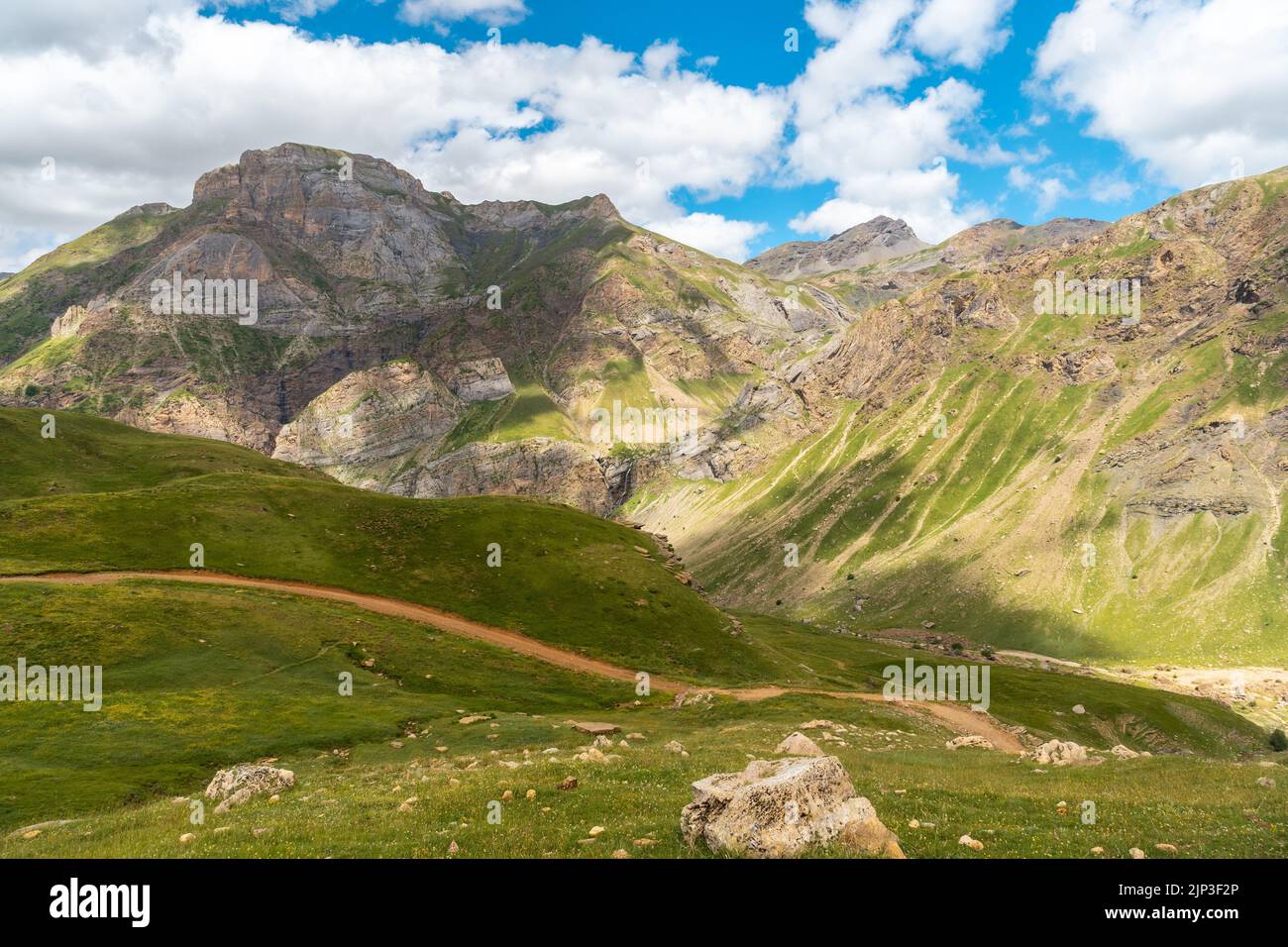 A path in the corner of the Waterfall in the valley Stock Photo - Alamy
