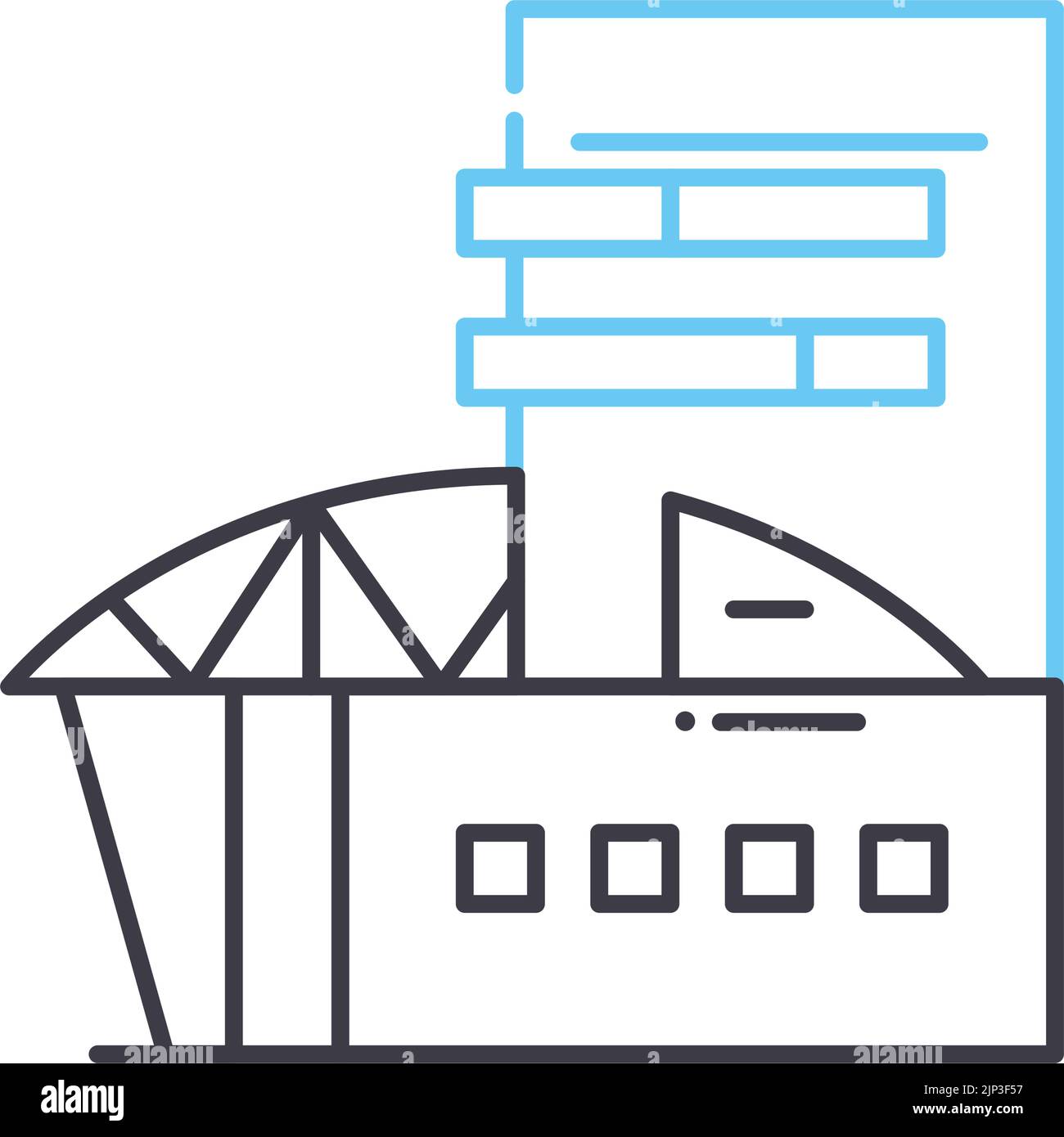 archtecture line icon, outline symbol, vector illustration, concept ...