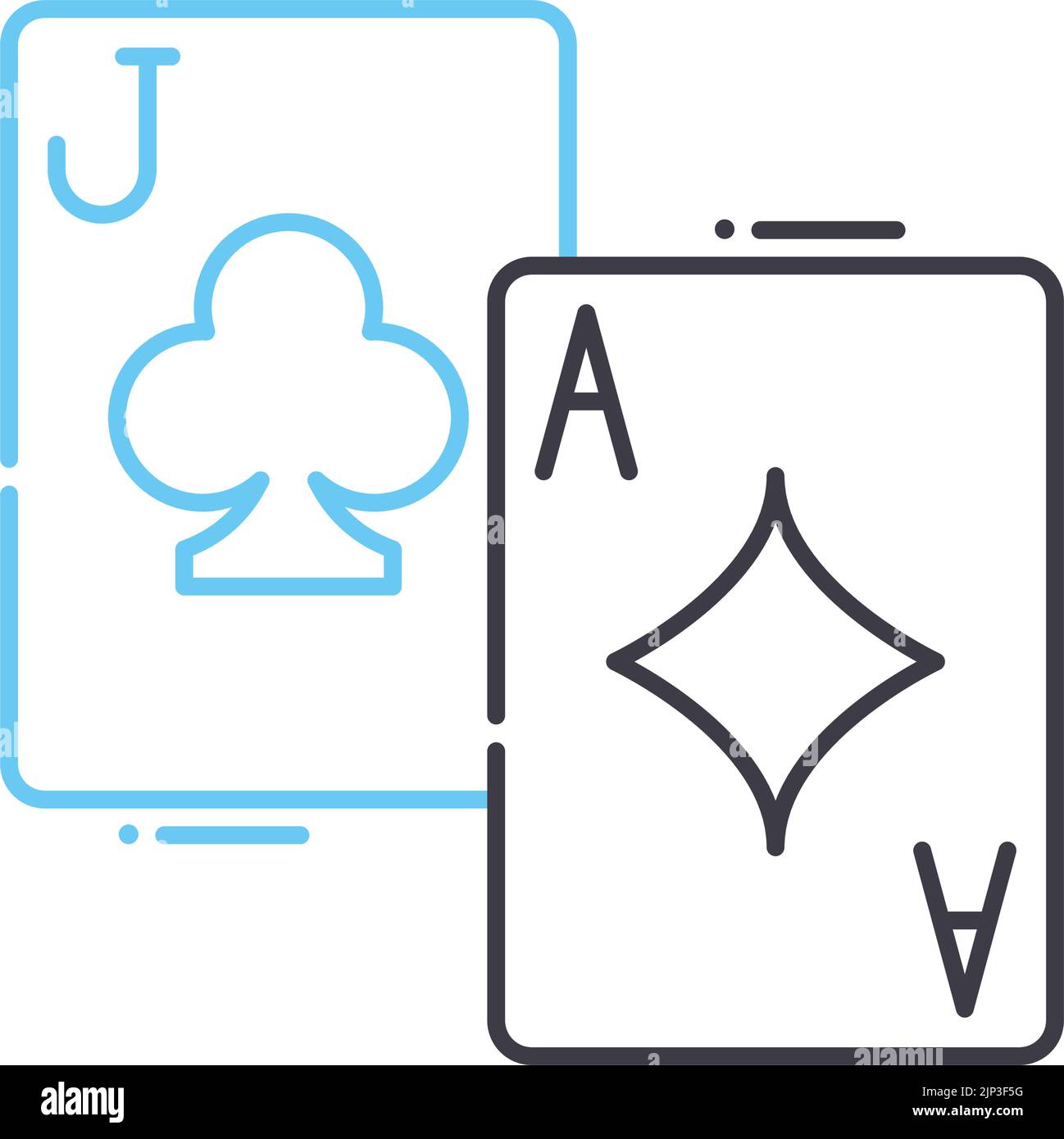 blackjack line icon, outline symbol, vector illustration, concept sign ...