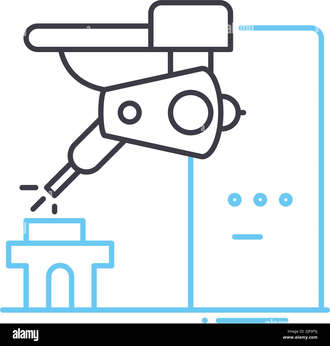 assembly line line icon, outline symbol, vector illustration, concept ... assembly line line icon, outline symbol, vector illustration, concept ...