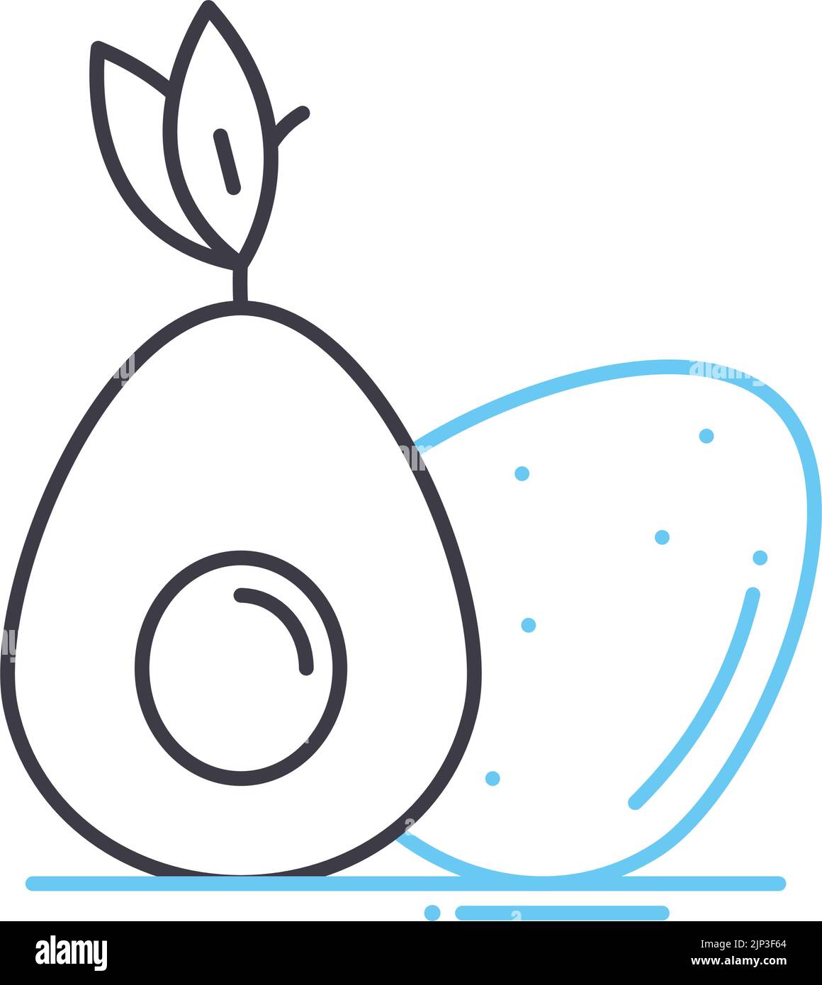 avocado line icon, outline symbol, vector illustration, concept sign ...