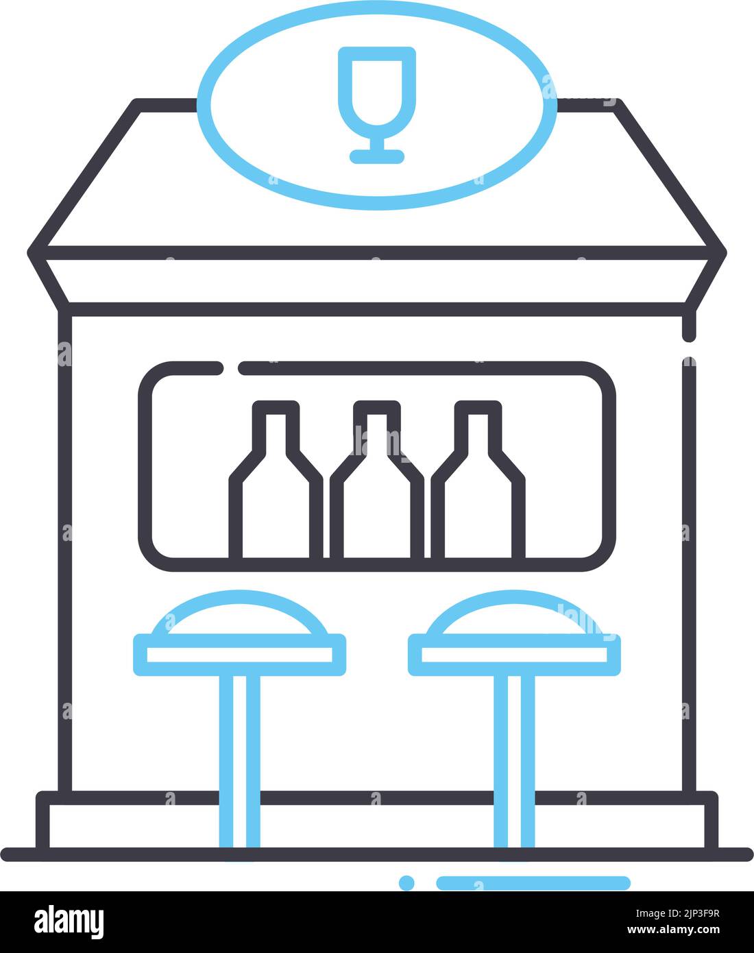 bar line icon, outline symbol, vector illustration, concept sign Stock ...