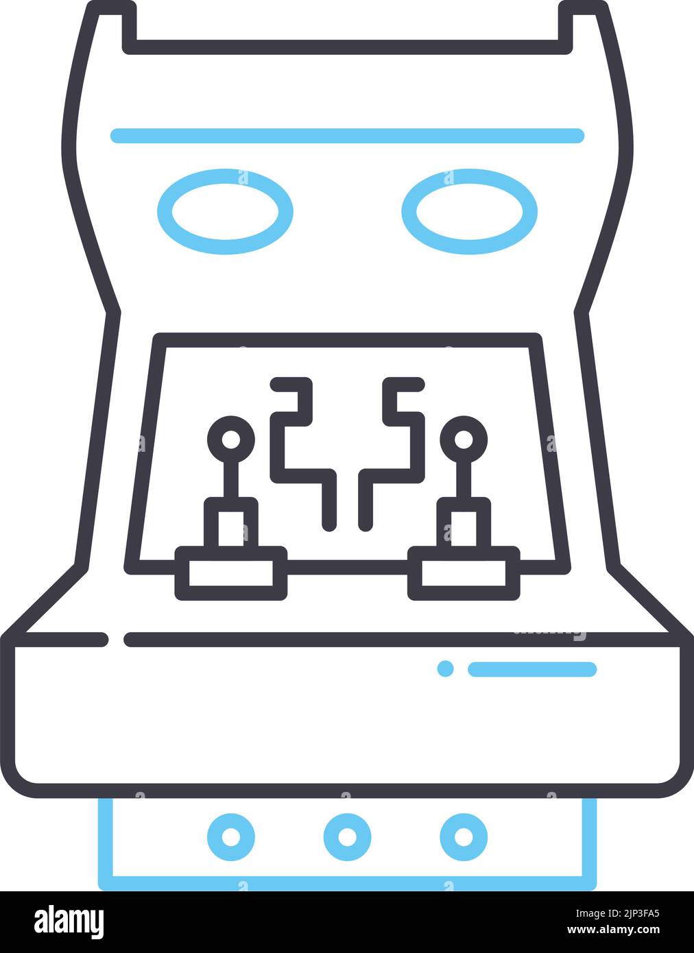 arcade game line icon, outline symbol, vector illustration, concept ... arcade game line icon, outline symbol, vector illustration, concept ...