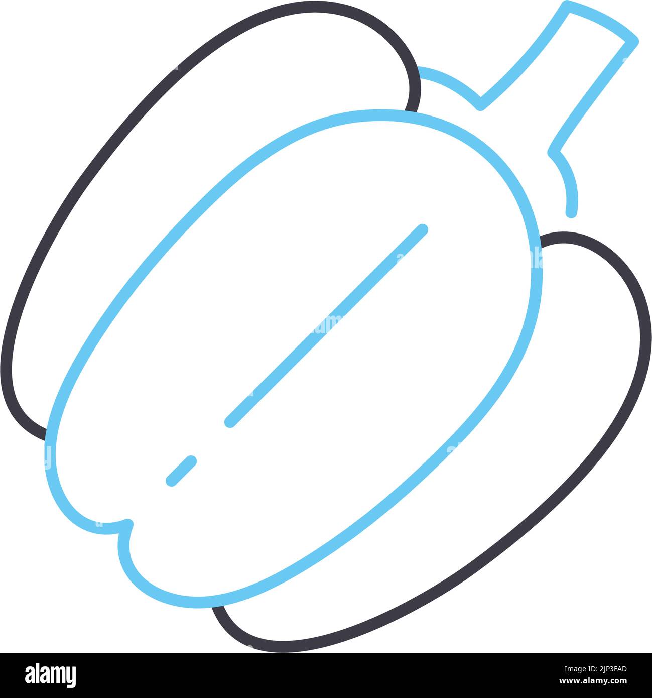 bell pepper line icon, outline symbol, vector illustration, concept ...