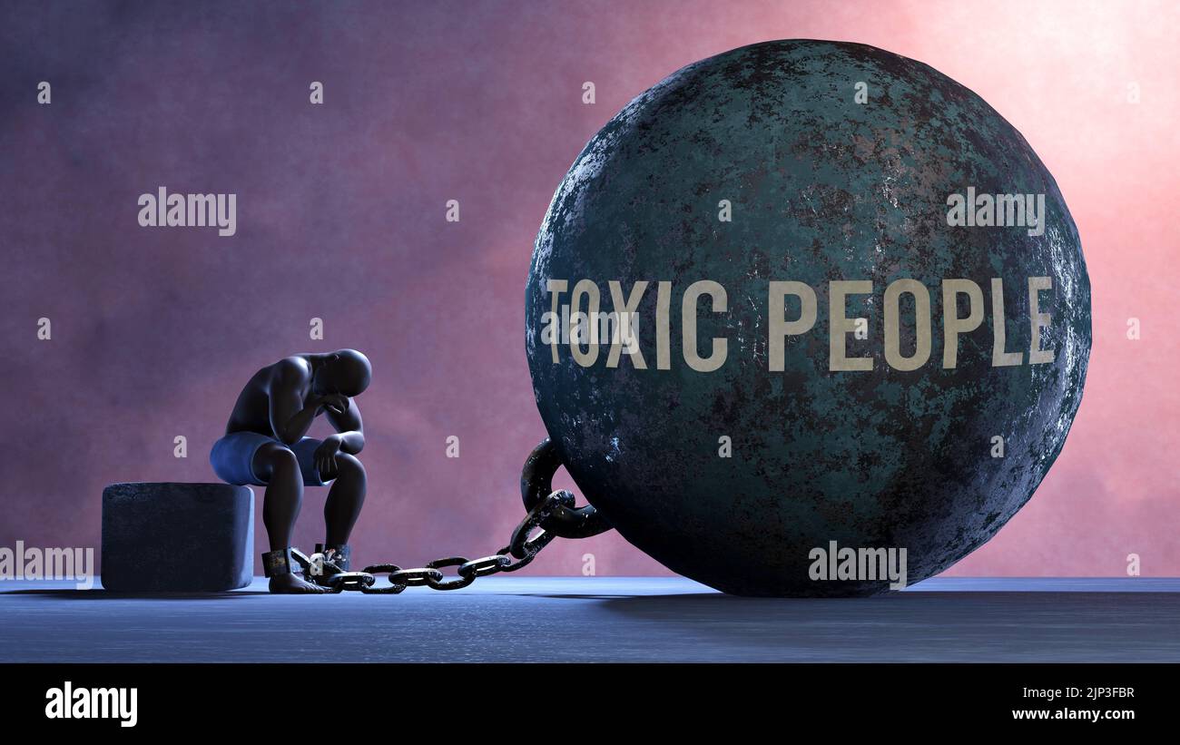 Toxic people that limits life and make suffer, imprisoning in painful ...
