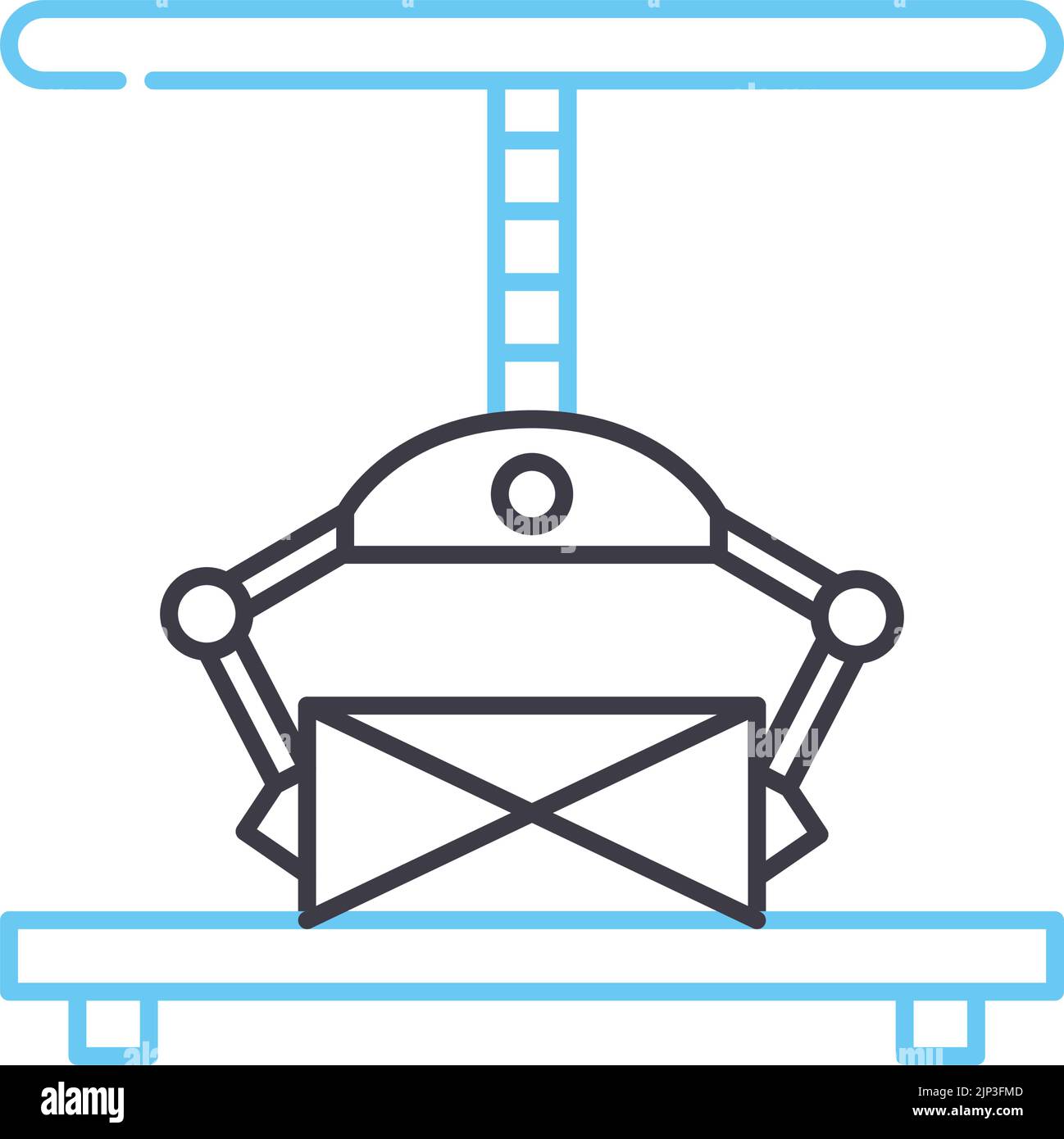 assembly line line icon, outline symbol, vector illustration, concept ... assembly line line icon, outline symbol, vector illustration, concept ...
