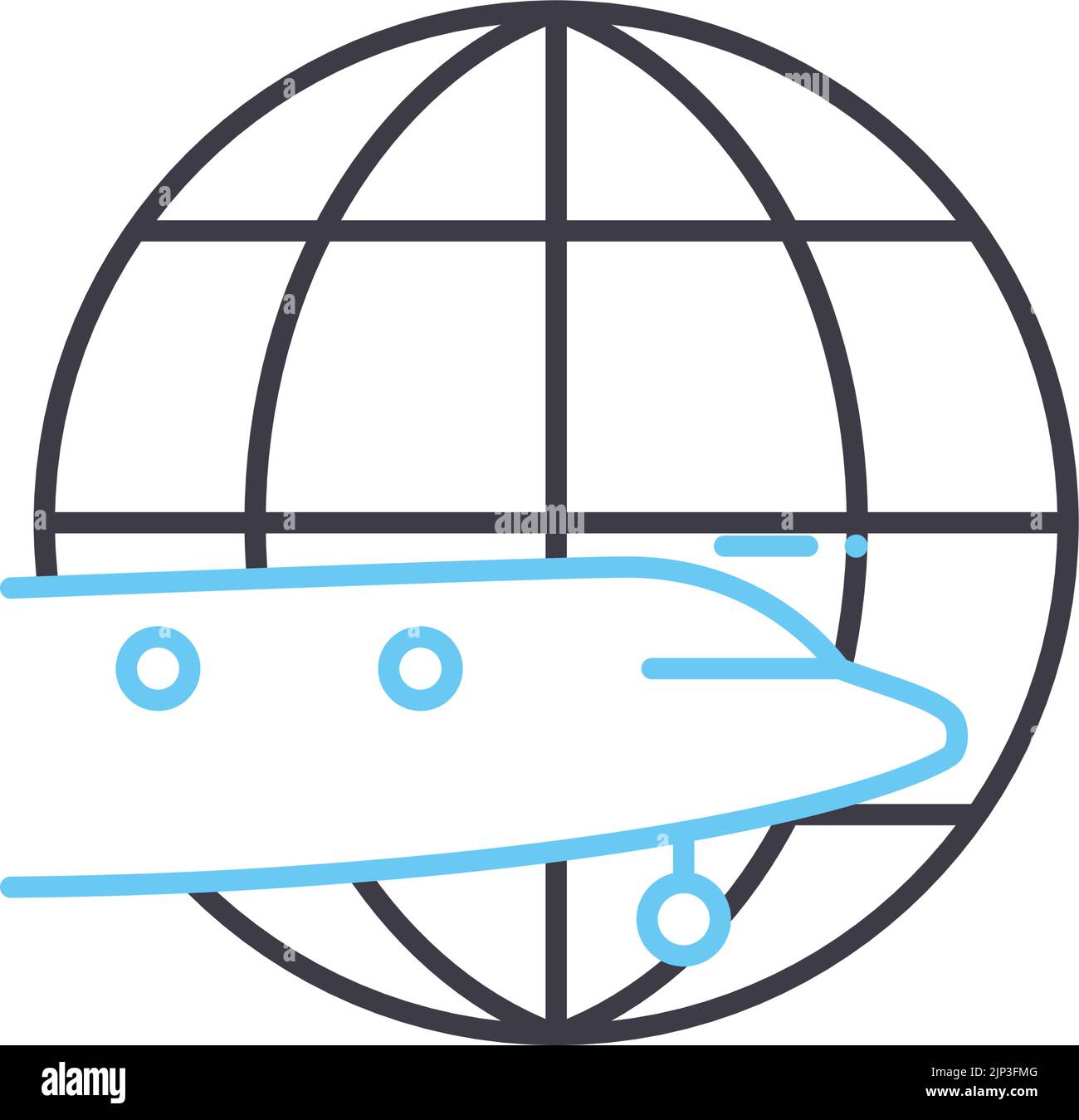 air delivery line icon, outline symbol, vector illustration, concept ...