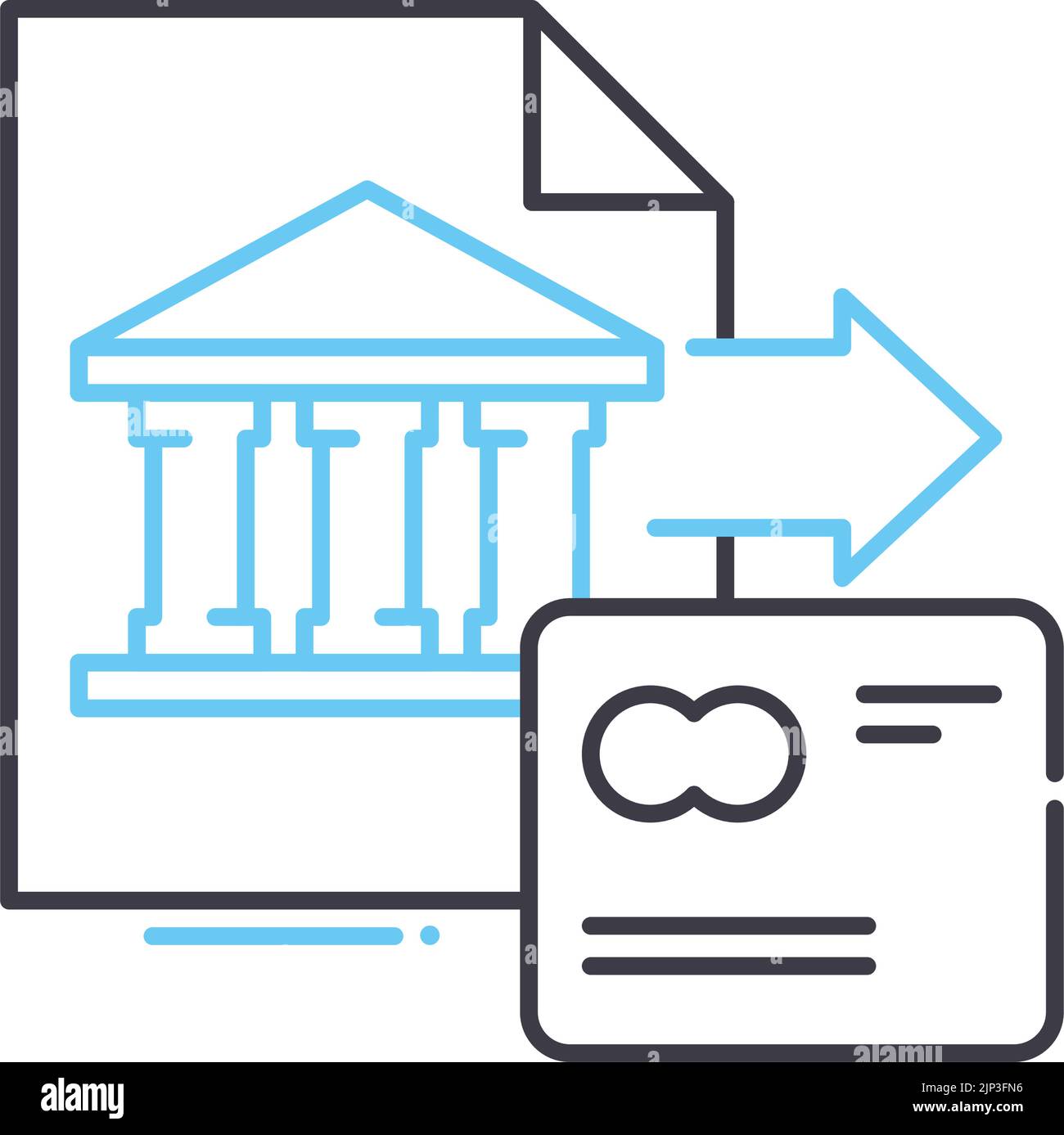 bank account line icon, outline symbol, vector illustration, concept ...