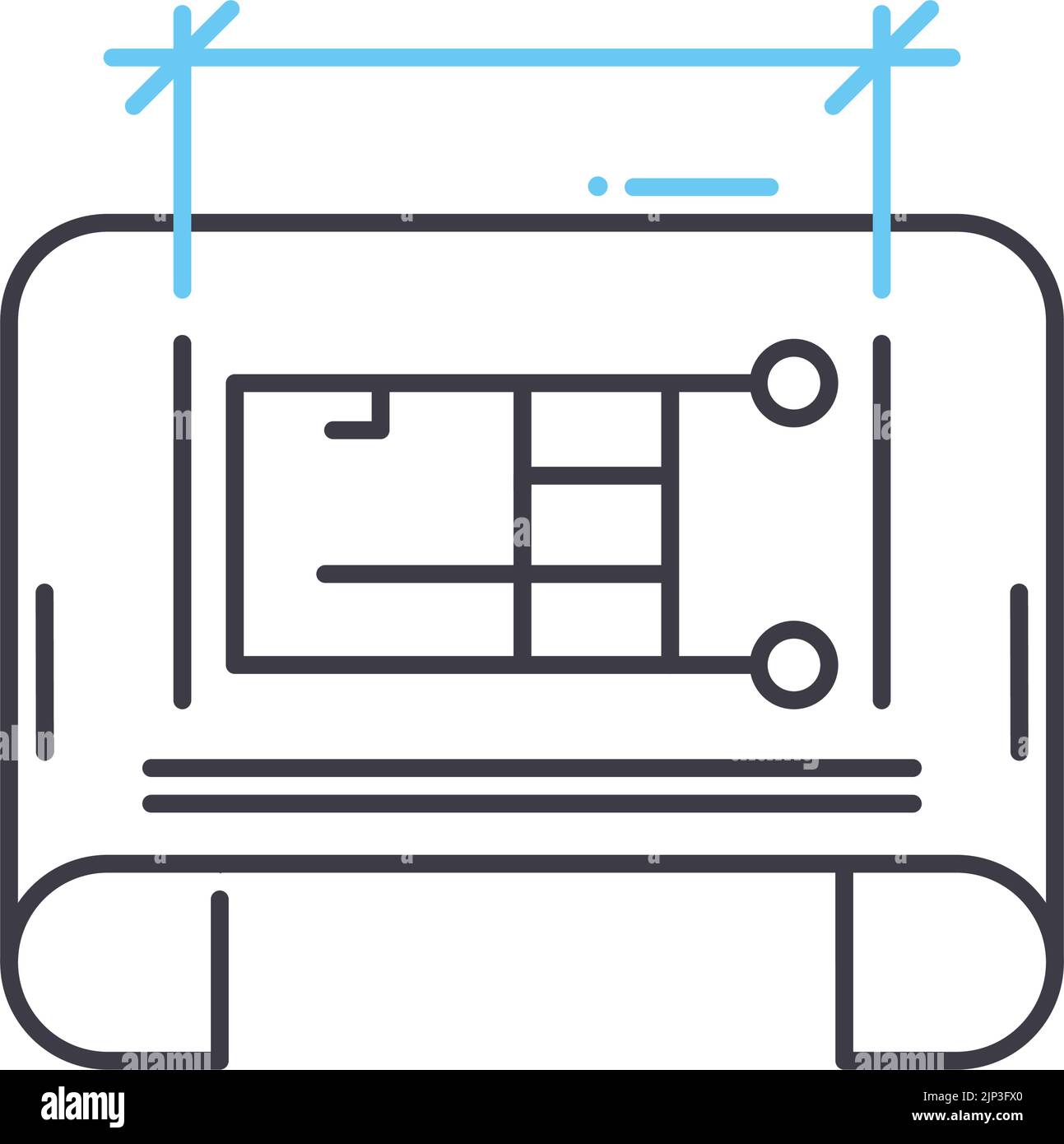 blueprint line icon, outline symbol, vector illustration, concept sign ...
