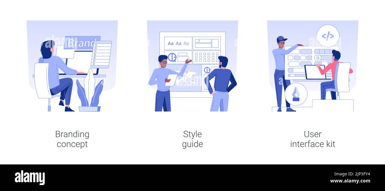 UI design isolated concept vector illustration set. Branding concept ...