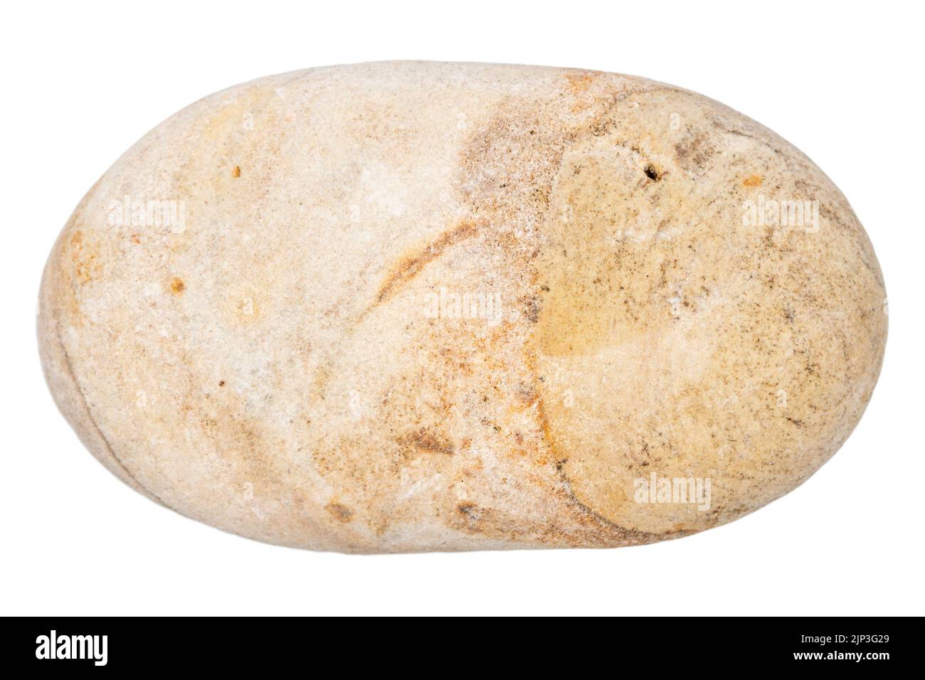 Top view of single brown pebble isolated on white background Stock ...