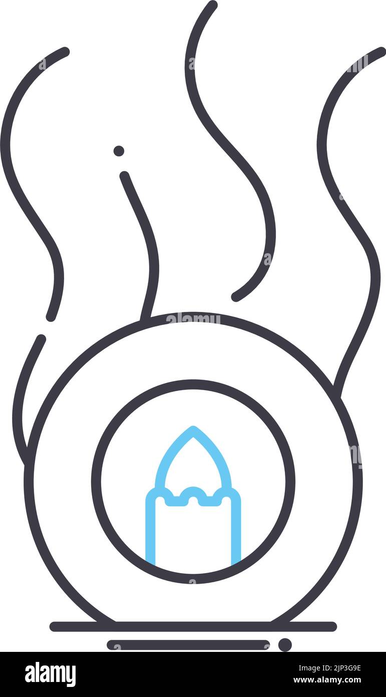 aromatherapy line icon, outline symbol, vector illustration, concept ...