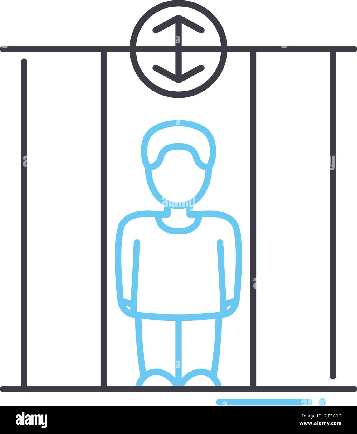 building lift line icon, outline symbol, vector illustration, concept ...