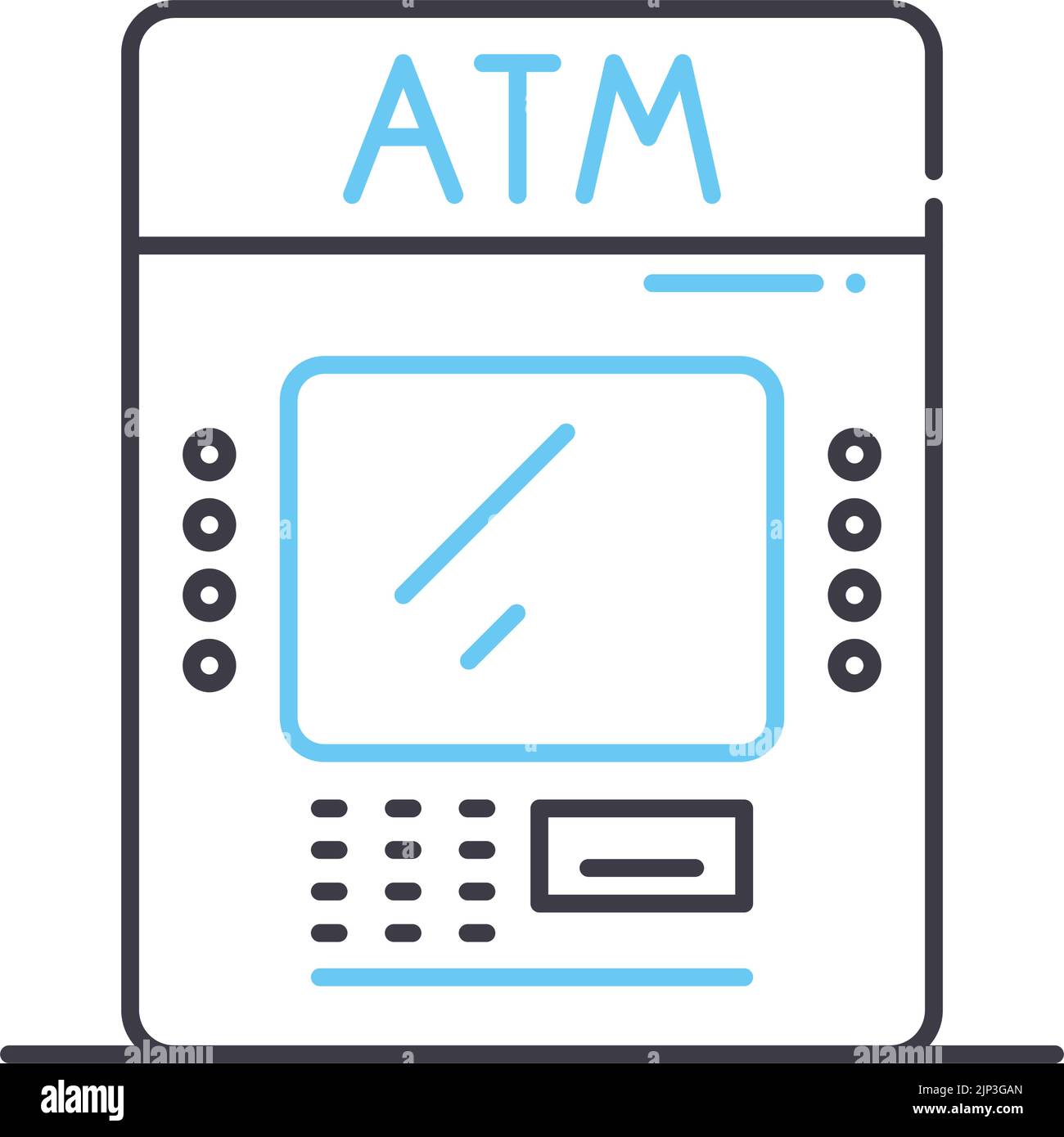 atm line icon, outline symbol, vector illustration, concept sign Stock ...