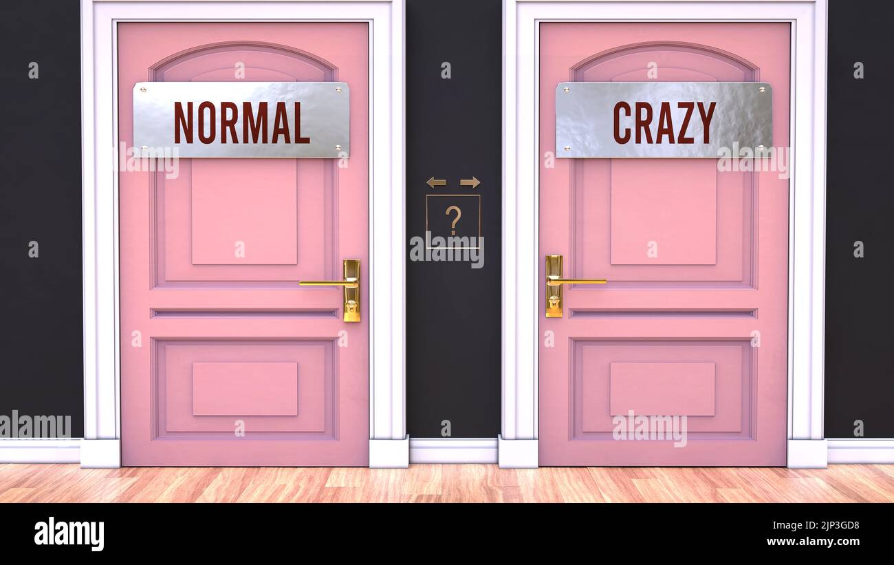 Normal or Crazy - making decision by choosing either one. Two ...