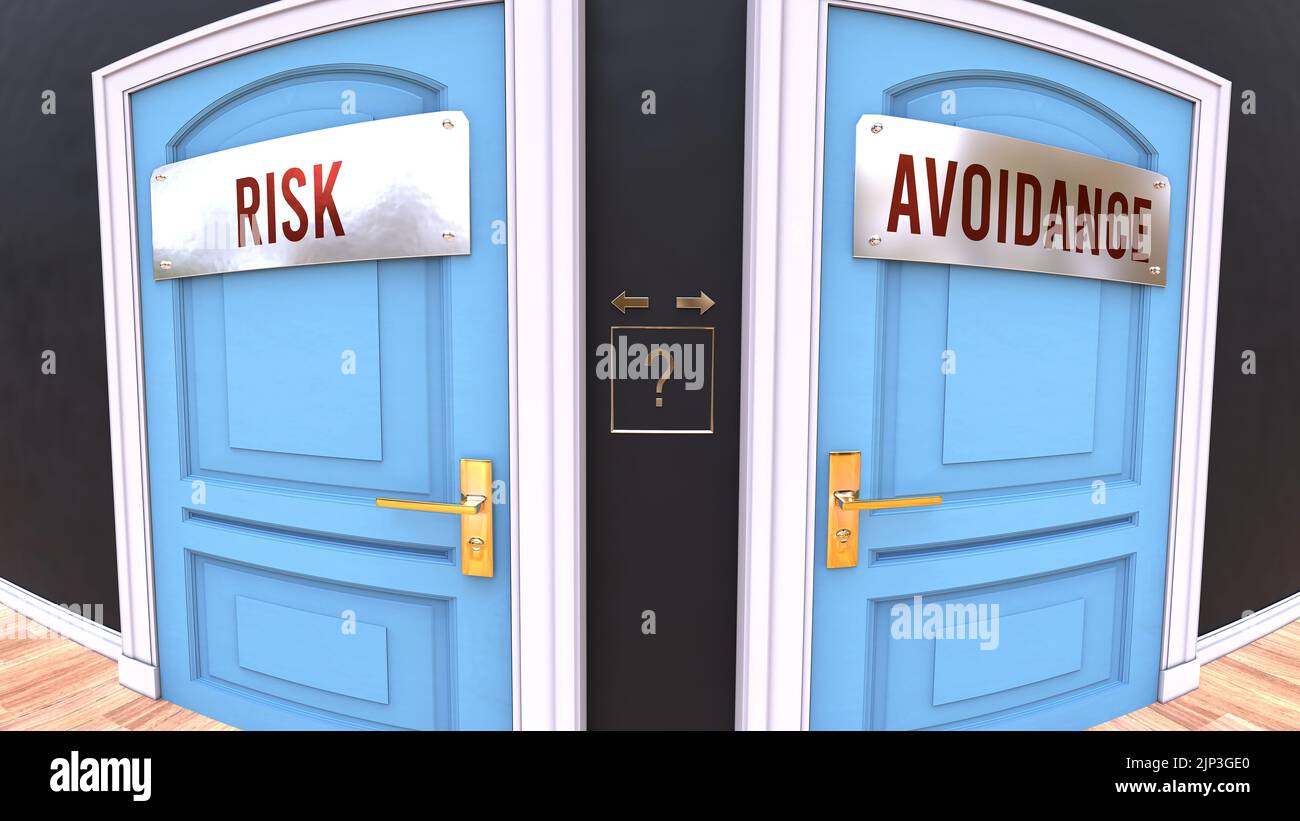 Risk or Avoidance - a choice. Two options to choose from represented by ...