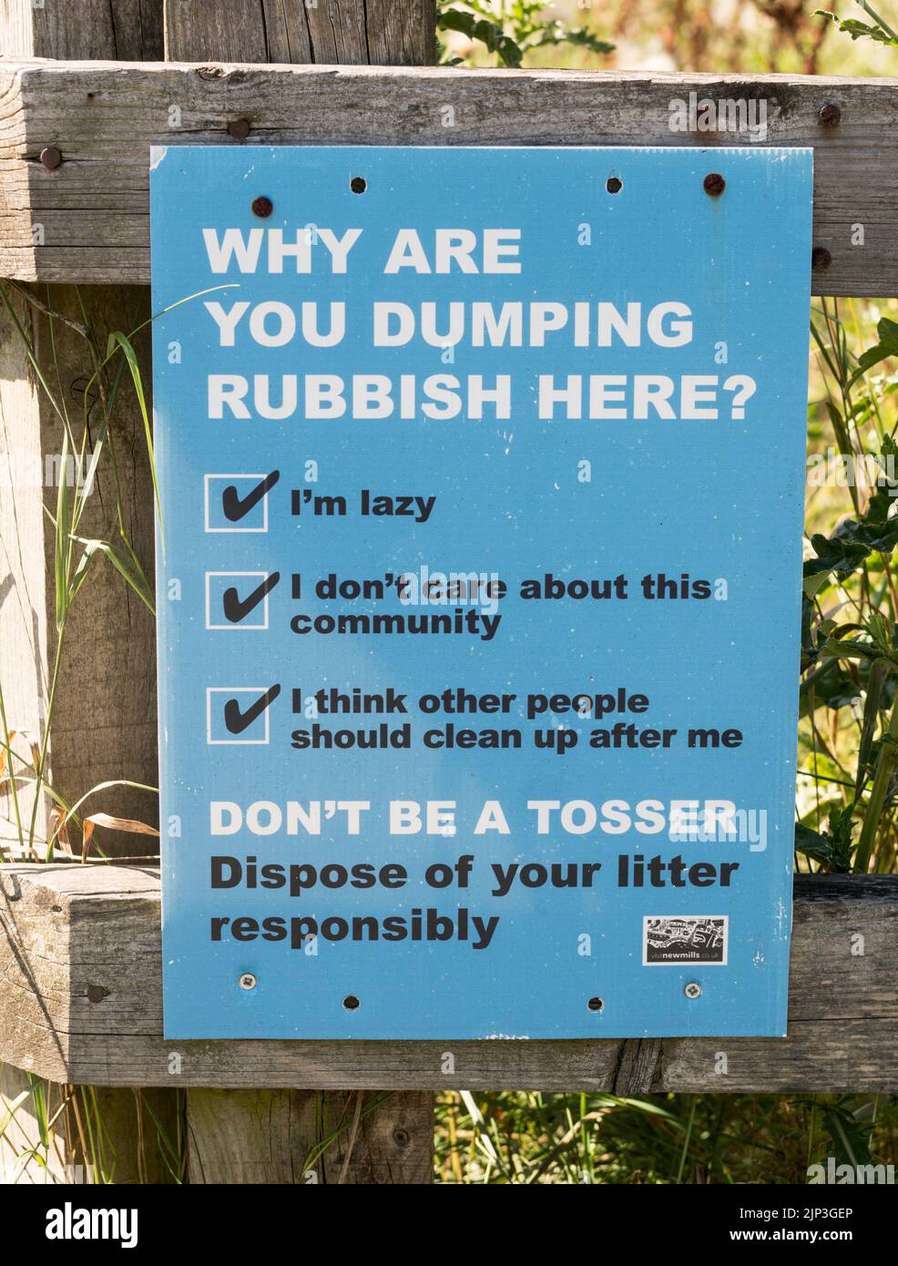 A sign or notice encouraging people not to drop litter, England, UK ...