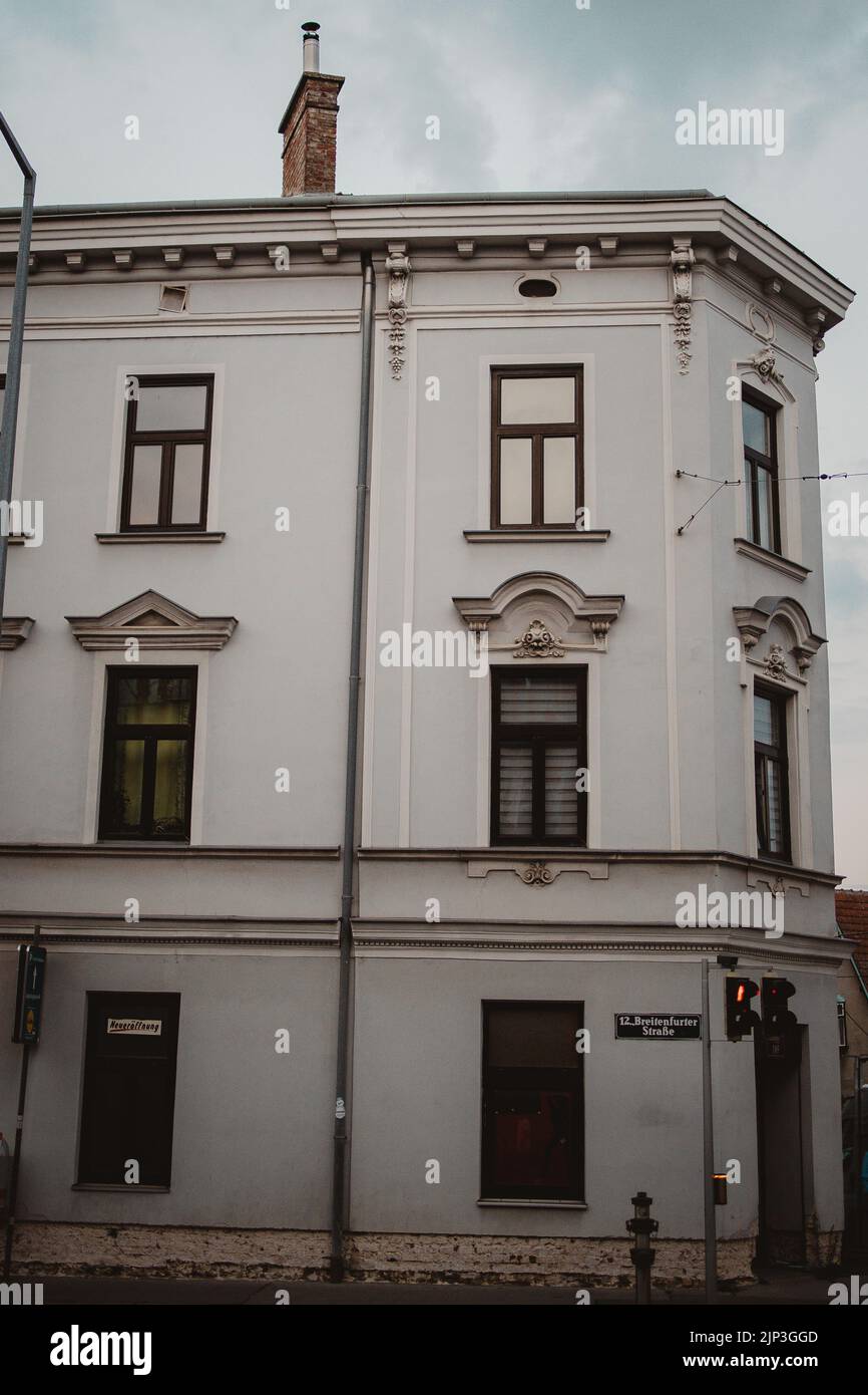 A vertical shot of a historic building facade in Vienna, Austria Stock ...