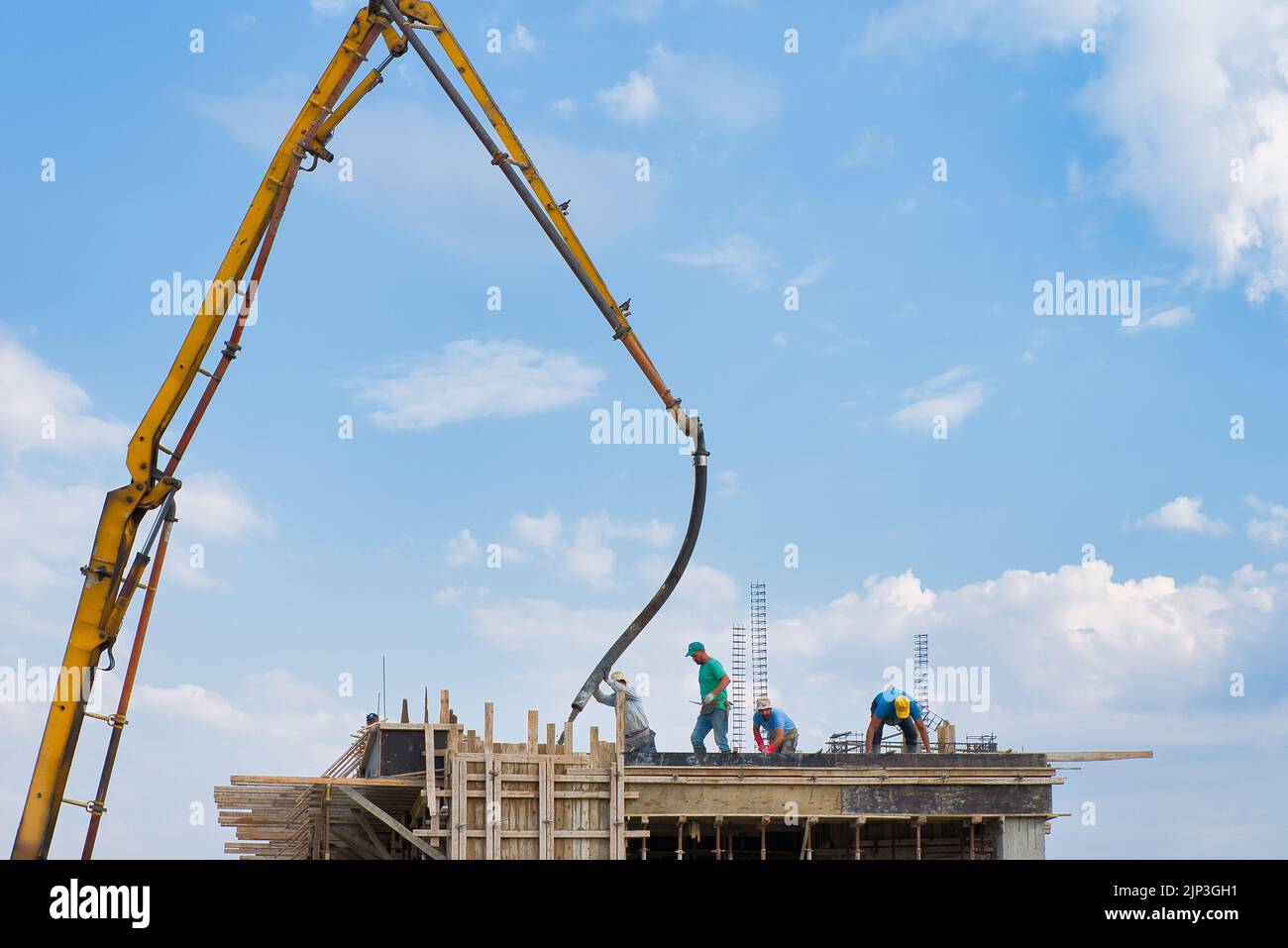 Construction Enterprises, construction of a four-storey house Stock ...