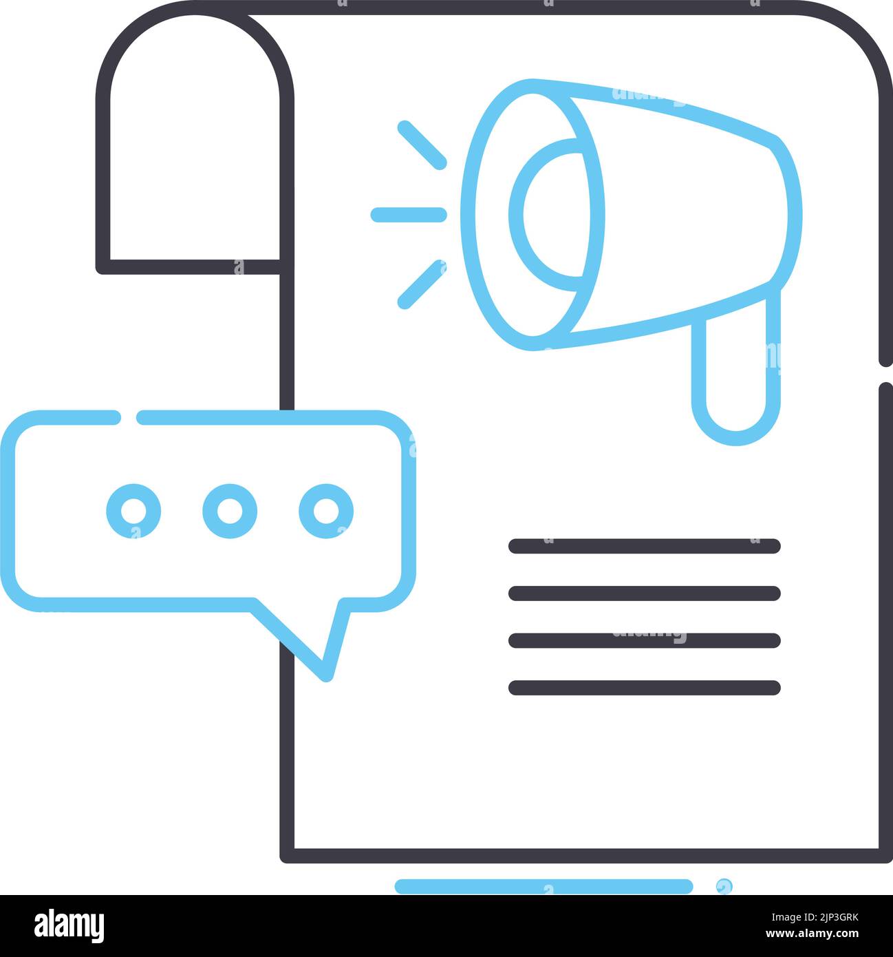 announcement line icon, outline symbol, vector illustration, concept ...