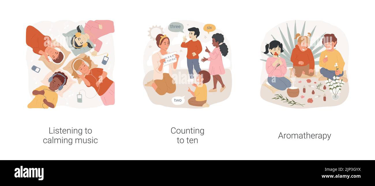 Relaxation sessions for kids with autism isolated cartoon vector ...