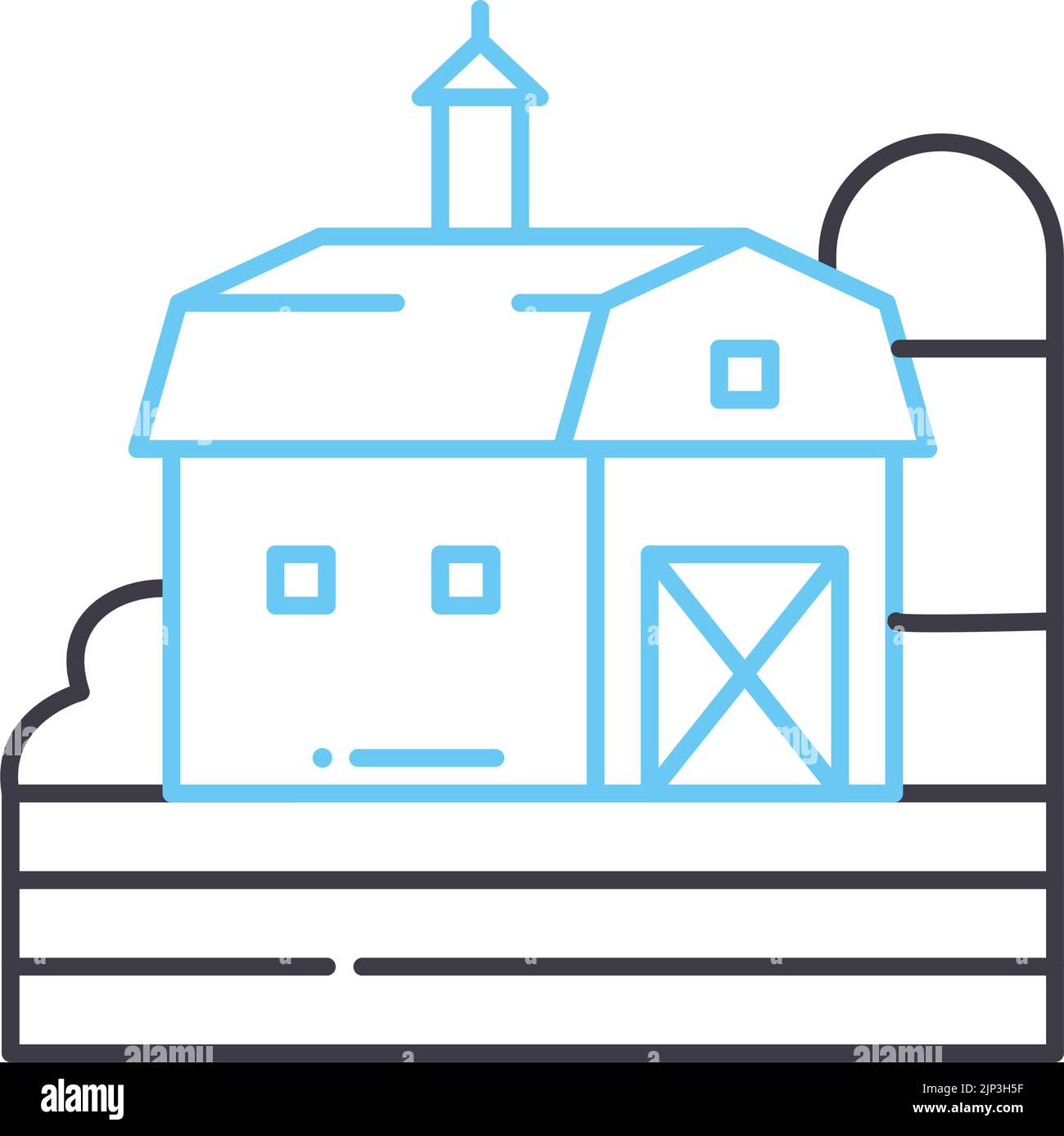barn line icon, outline symbol, vector illustration, concept sign Stock ...
