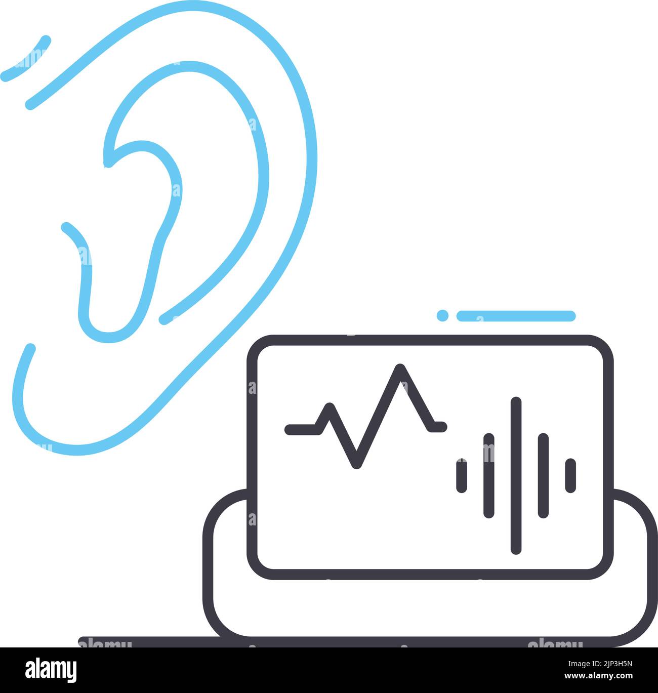 audiogram examination line icon, outline symbol, vector illustration ...