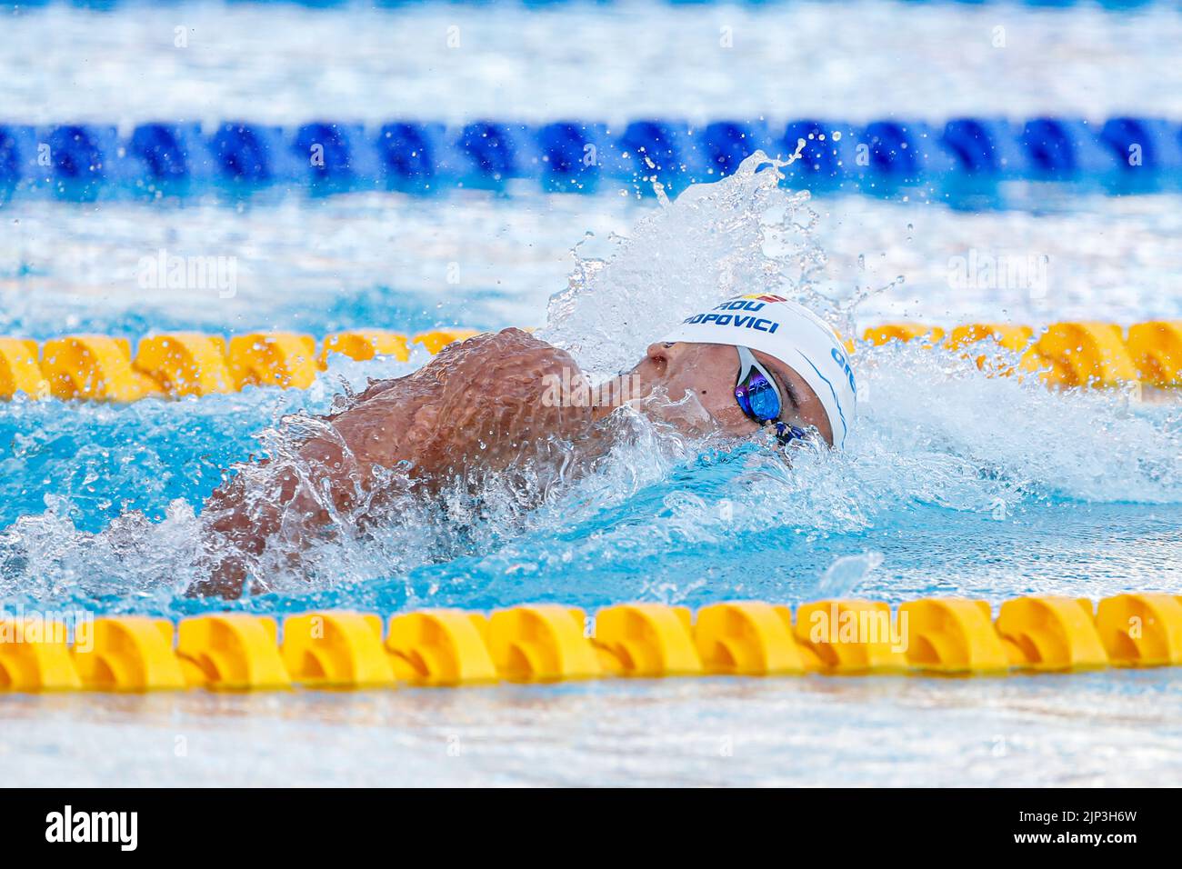 ROME, ITALY - AUGUST 15: David Popovici of Romania during the men's ...