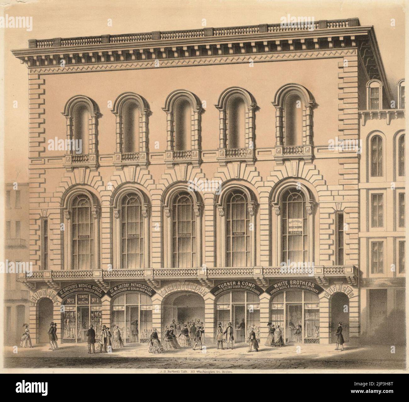 The facade of the Tremont Temple, the 2nd building of this name, after ...