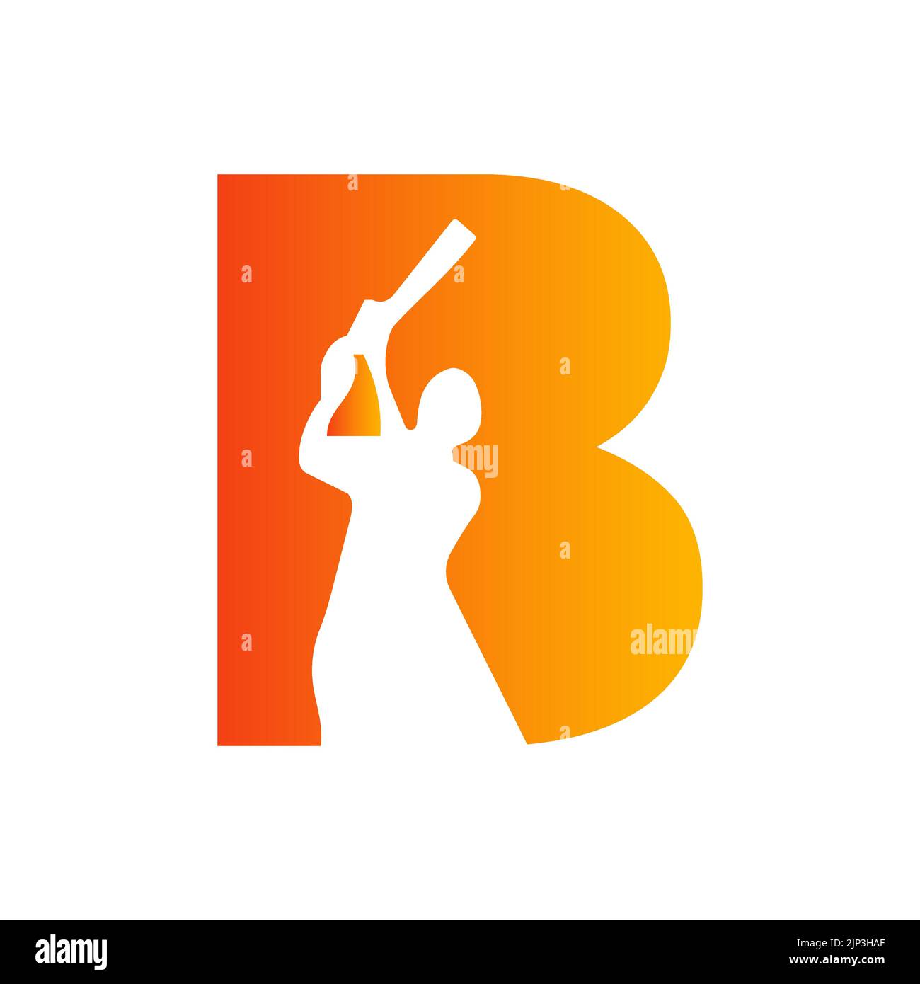 Letter B Cricket Batsman Logo Design Vector Sign. Cricket Club Logotype ...