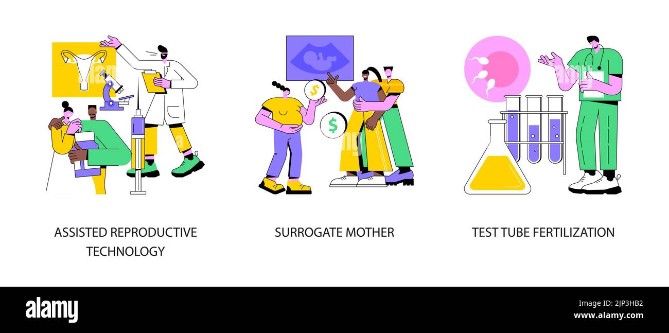 Infertility procedures abstract concept vector illustration set ...