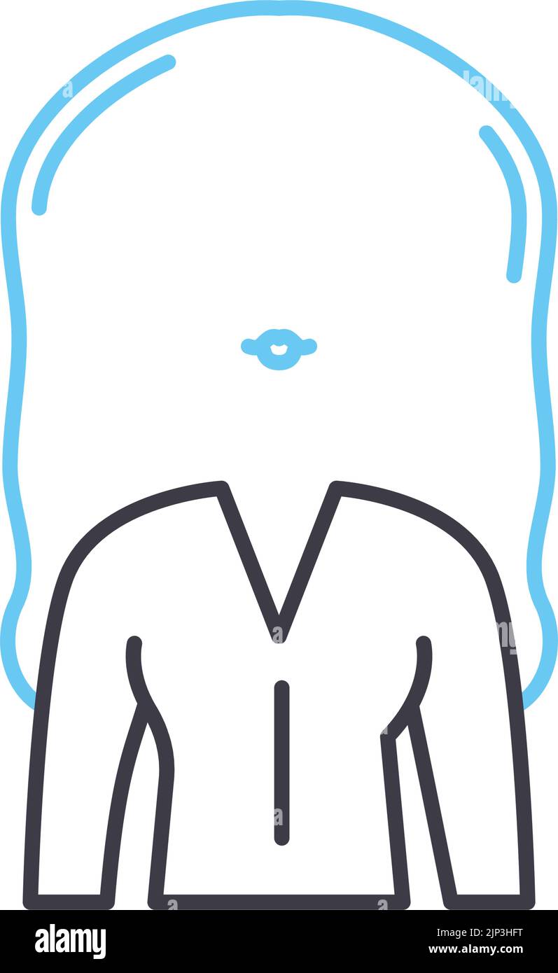 beautiful woman line icon, outline symbol, vector illustration, concept ...