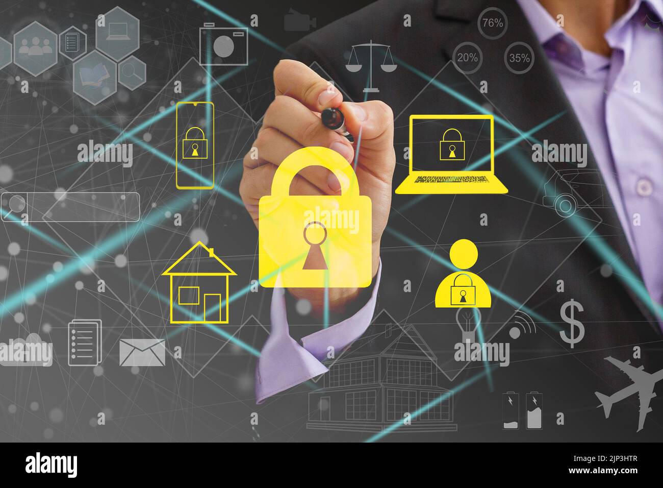 Concept Of Cyber Security Information Security And Encryption Secure Access To Users Personal