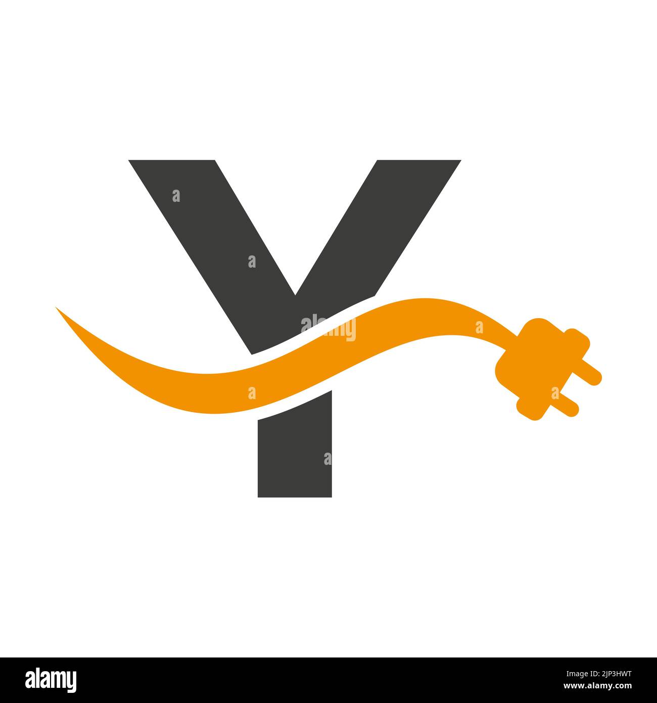 Letter Y Electricity or Electrical Logo Concept with Electric Plug ...