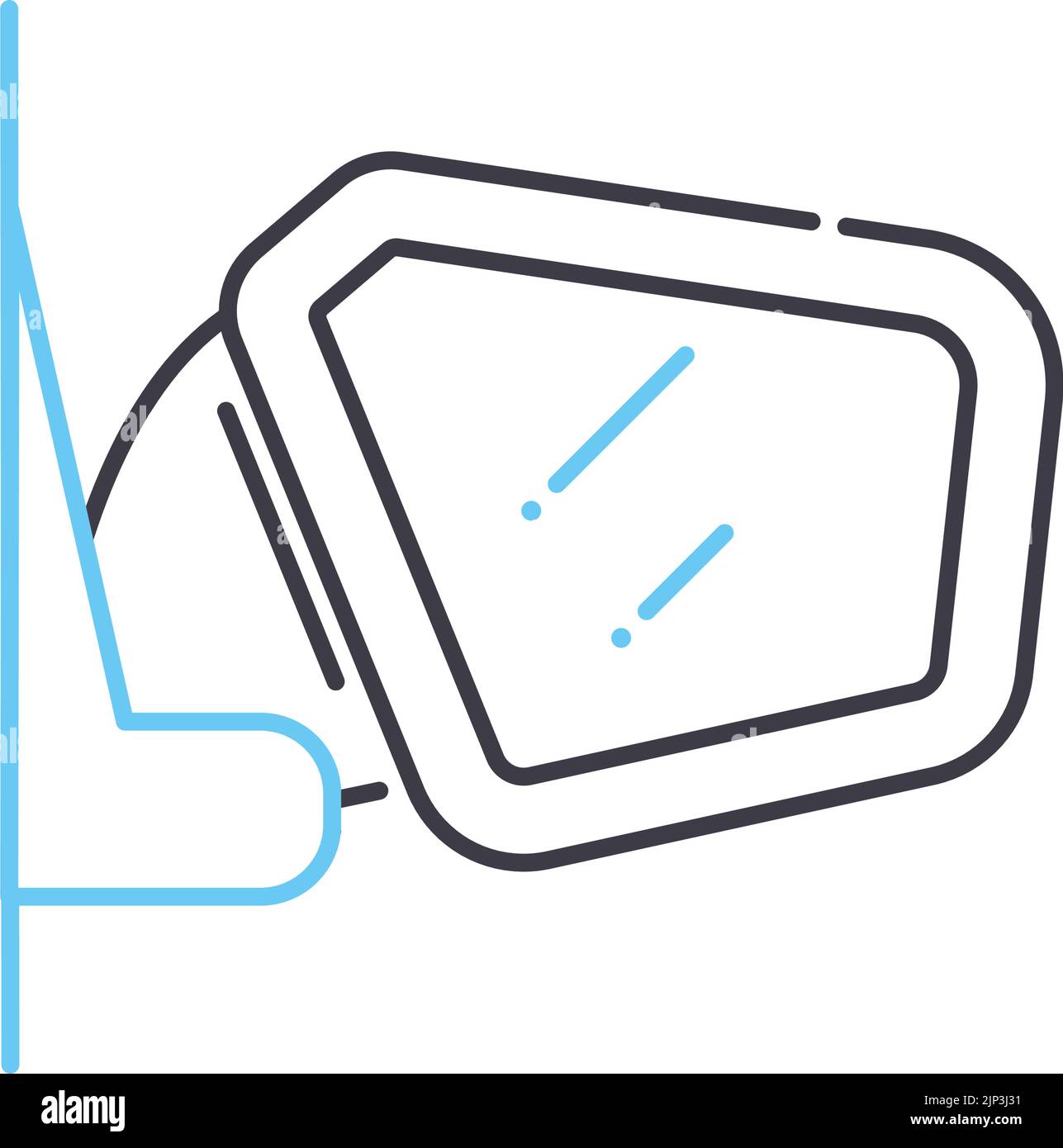 auto mirror line icon, outline symbol, vector illustration, concept ...