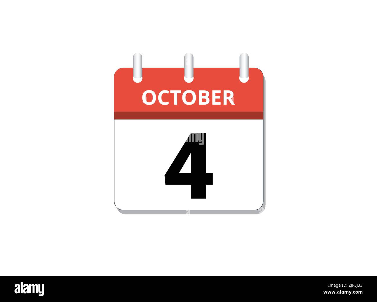 October, 4th calendar icon vector, concept of schedule, business and ...