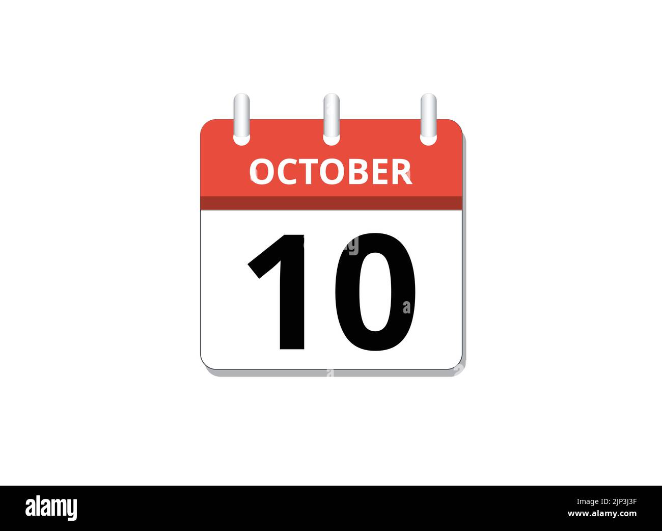 October, 10th calendar icon vector, concept of schedule, business and tasks Stock Vector Image ...