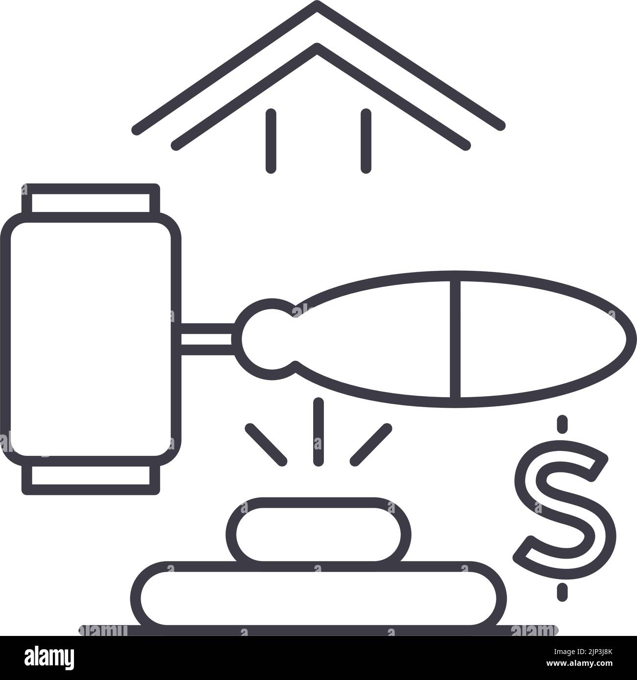 auction line icon, outline symbol, vector illustration, concept sign ...