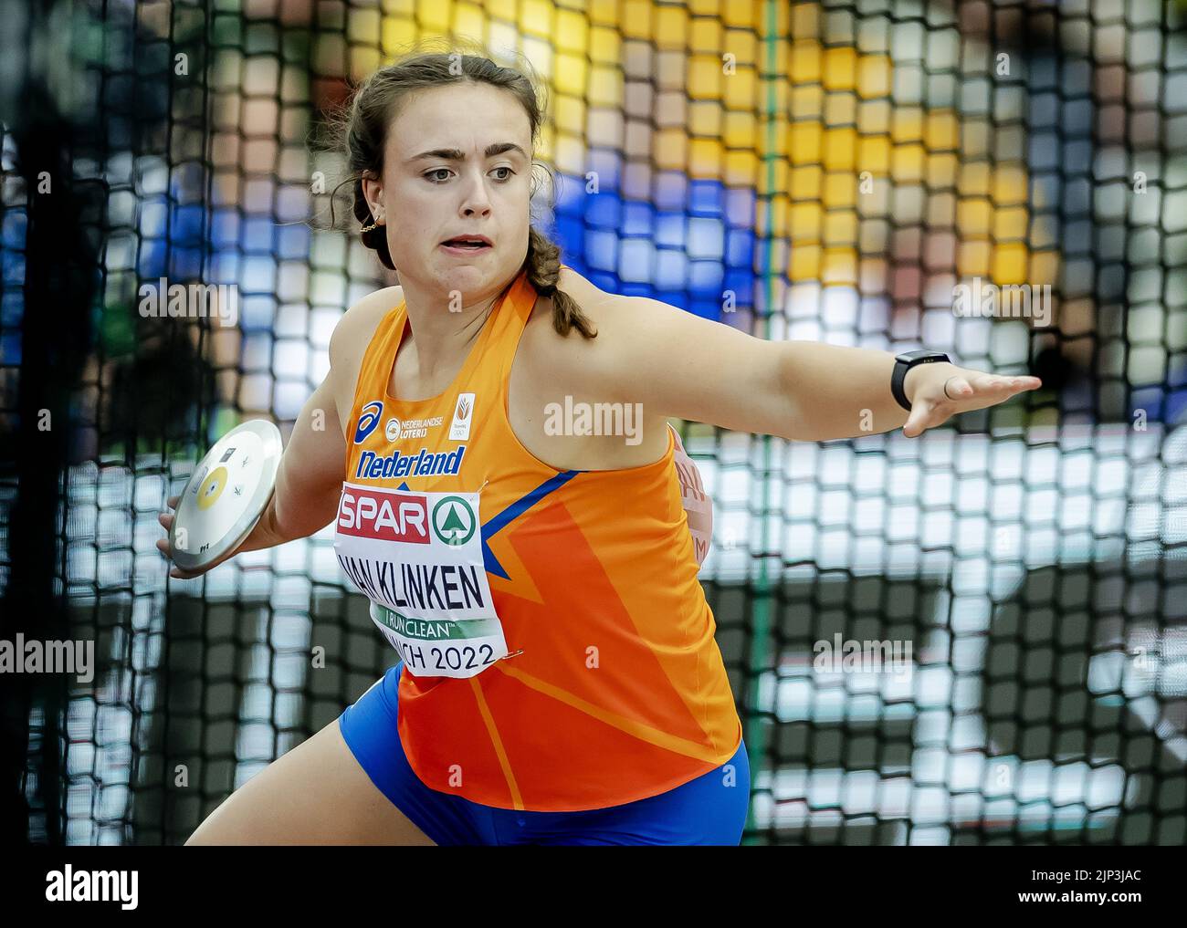 MUNCHEN - Jorinde van Klinken in the discus throw of the Athletics on ...