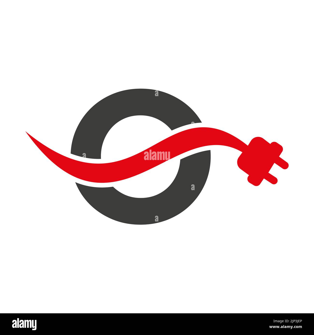 Letter O Electricity or Electrical Logo Concept with Electric Plug ...