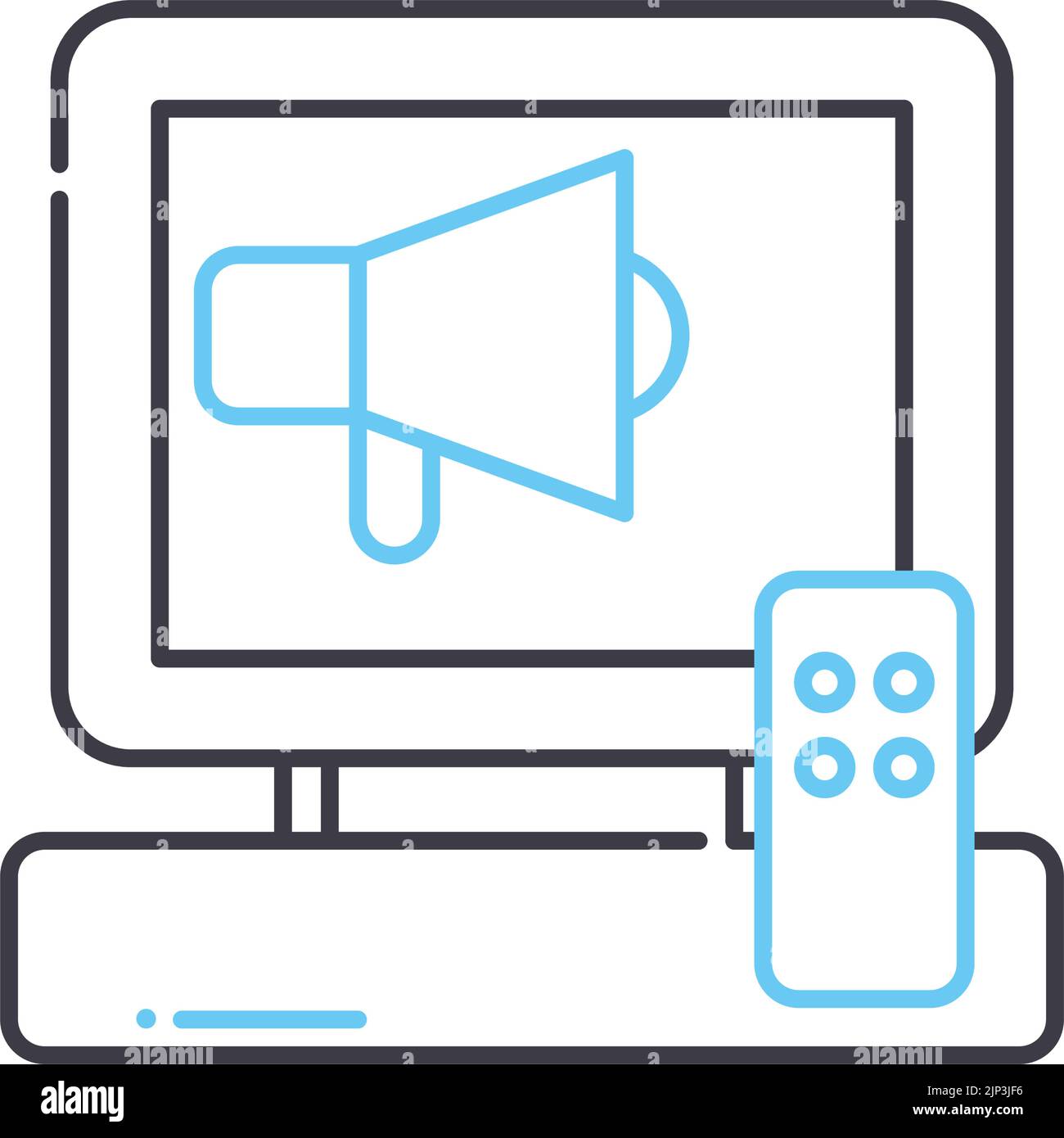 broadcast media marketing line icon, outline symbol, vector ...