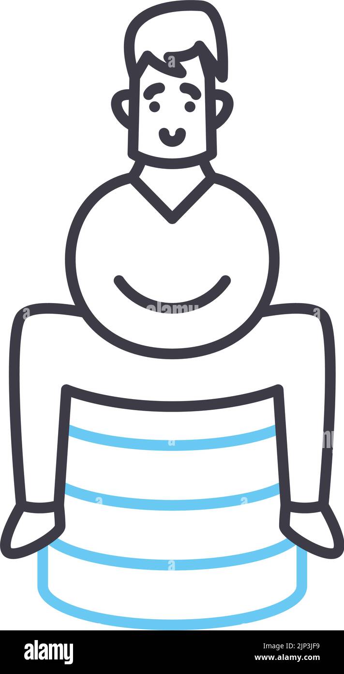 basic income line icon, outline symbol, vector illustration, concept ...