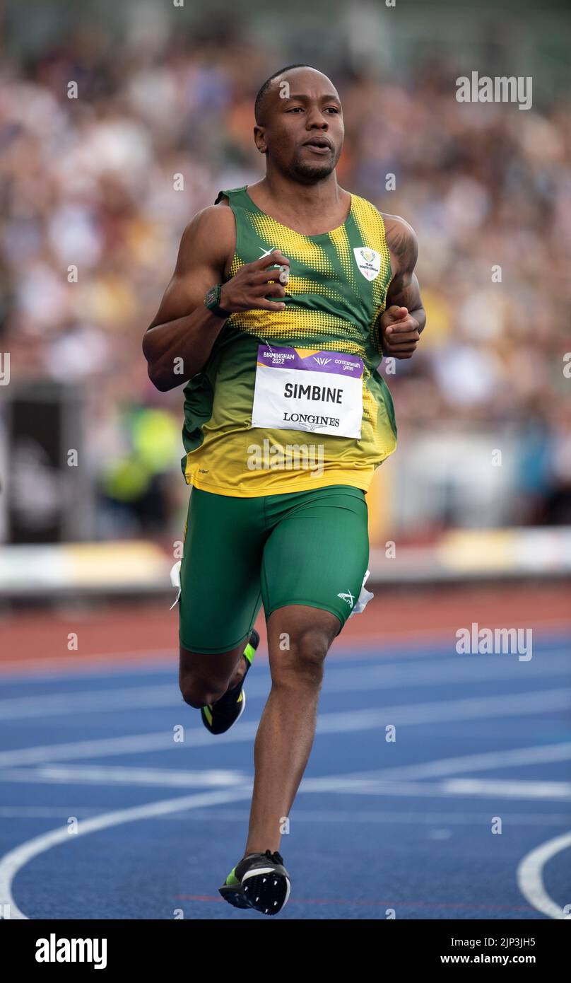 Akani Simbine of South Africa competing in the men’s 100m heats at the ...