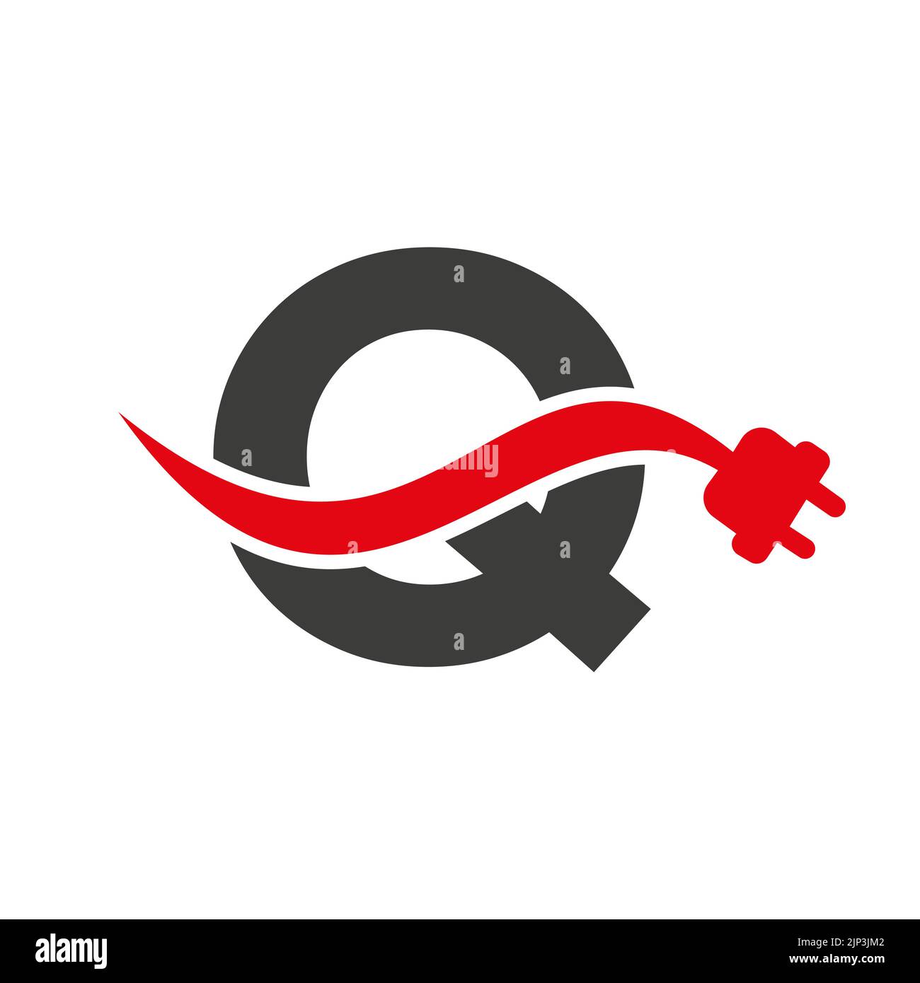 Letter Q Electricity or Electrical Logo Concept with Electric Plug ...