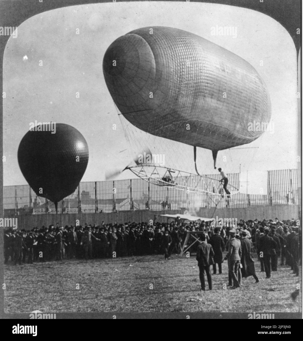 The famous ''California Arrow'' airship starting with aeronaut ...